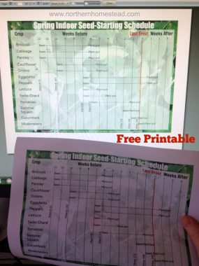 Spring Indoor Seed-Starting Schedule - Free Printable - Northern Homestead